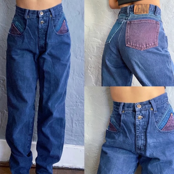Zena | Jeans | Zena Vintage Colorblock Jean Pants 6 | Poshmark